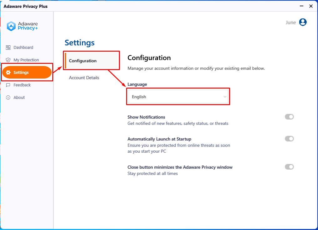 How to change the language in Adaware Privacy? – Adaware
