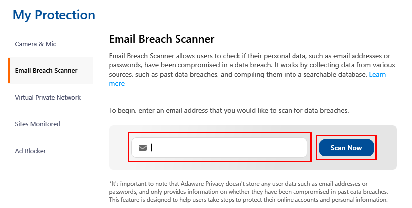 How to use the Email Breach Scanner tool? – Adaware